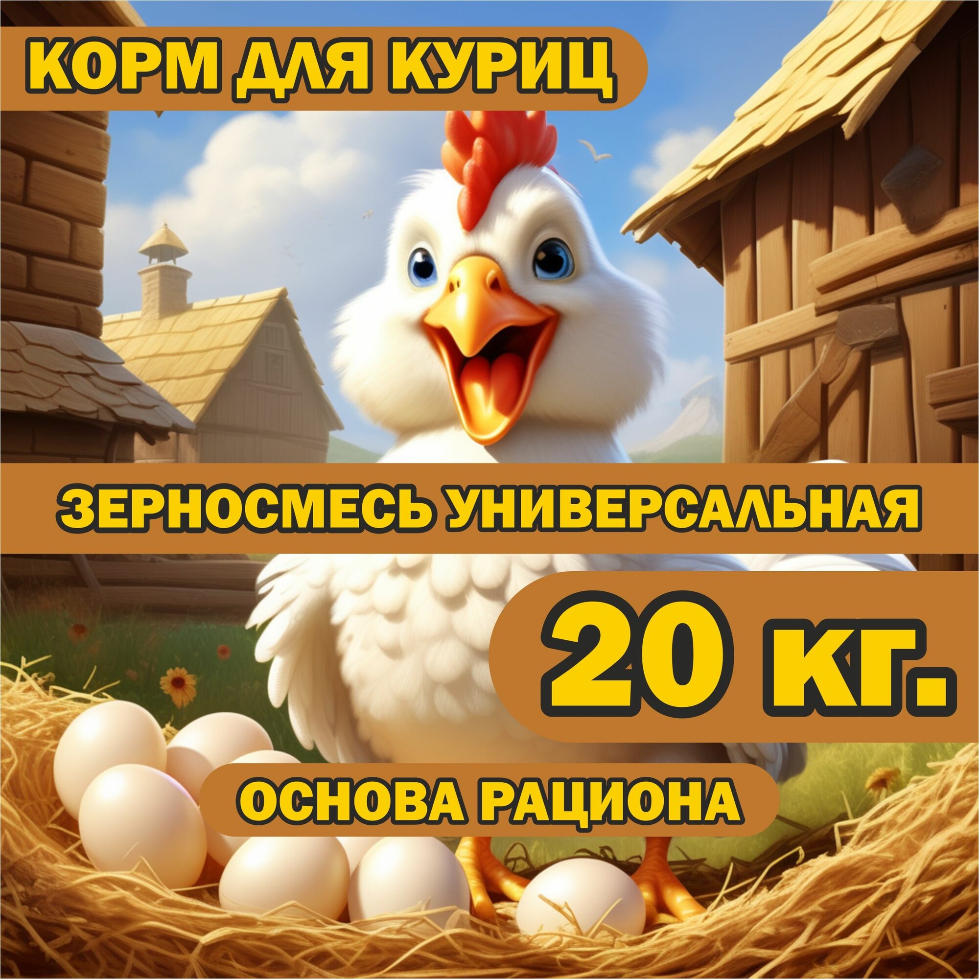 Корм для куриц 20 кг. универсальный, зерносмесь