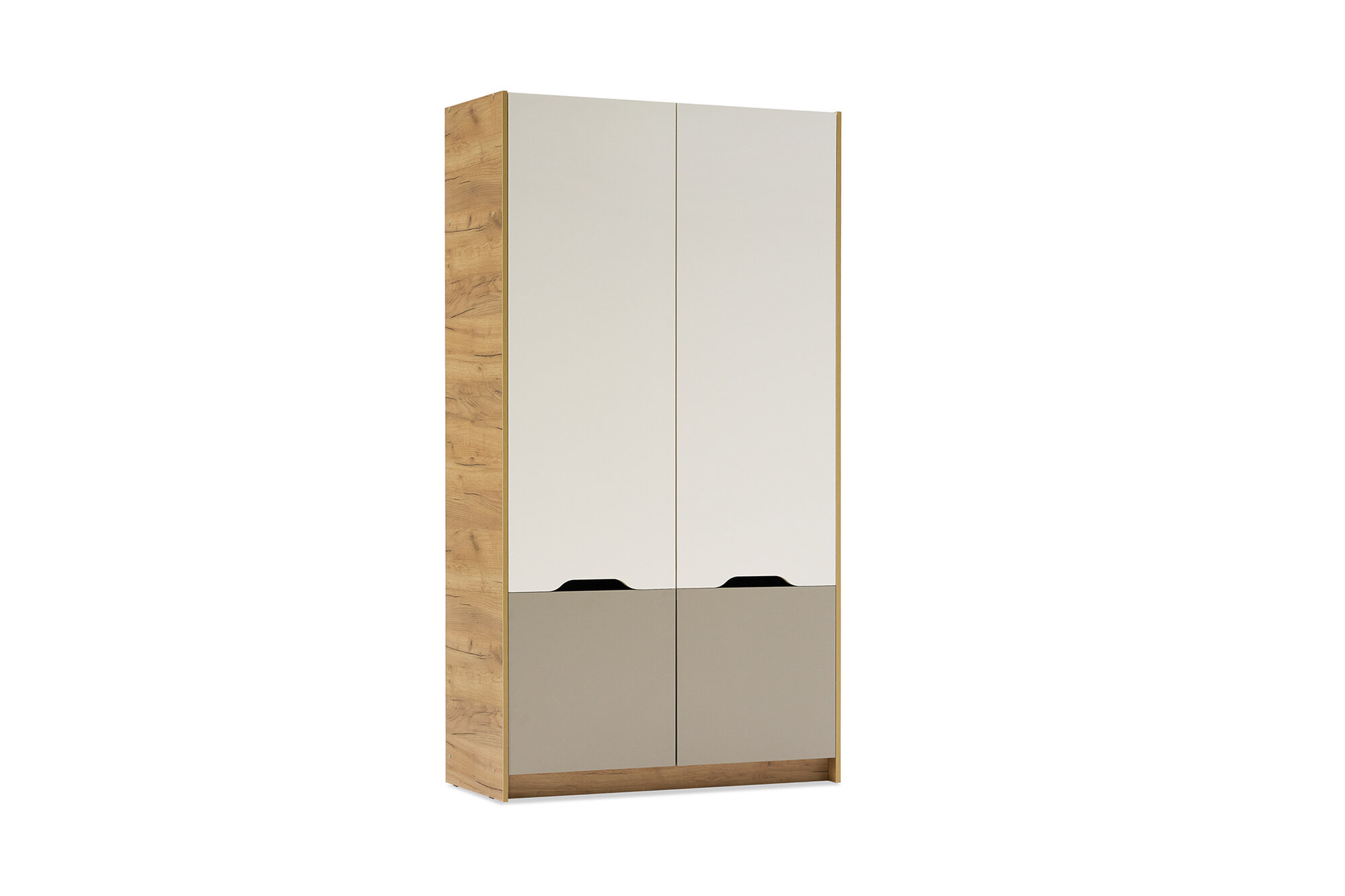 Шкаф для одежды Нонтон Rich, дуб крафт золотой / миндаль / глиняный серый, 108 см