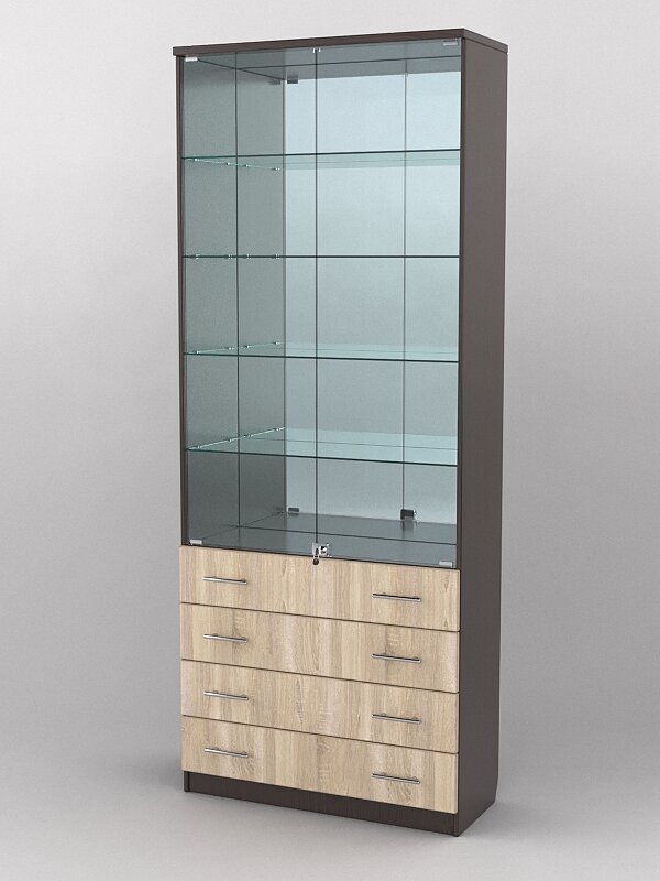 Сервант для посуды №2, Дуб Венге и Дуб Сонома. Производитель товара - компания Westcom.