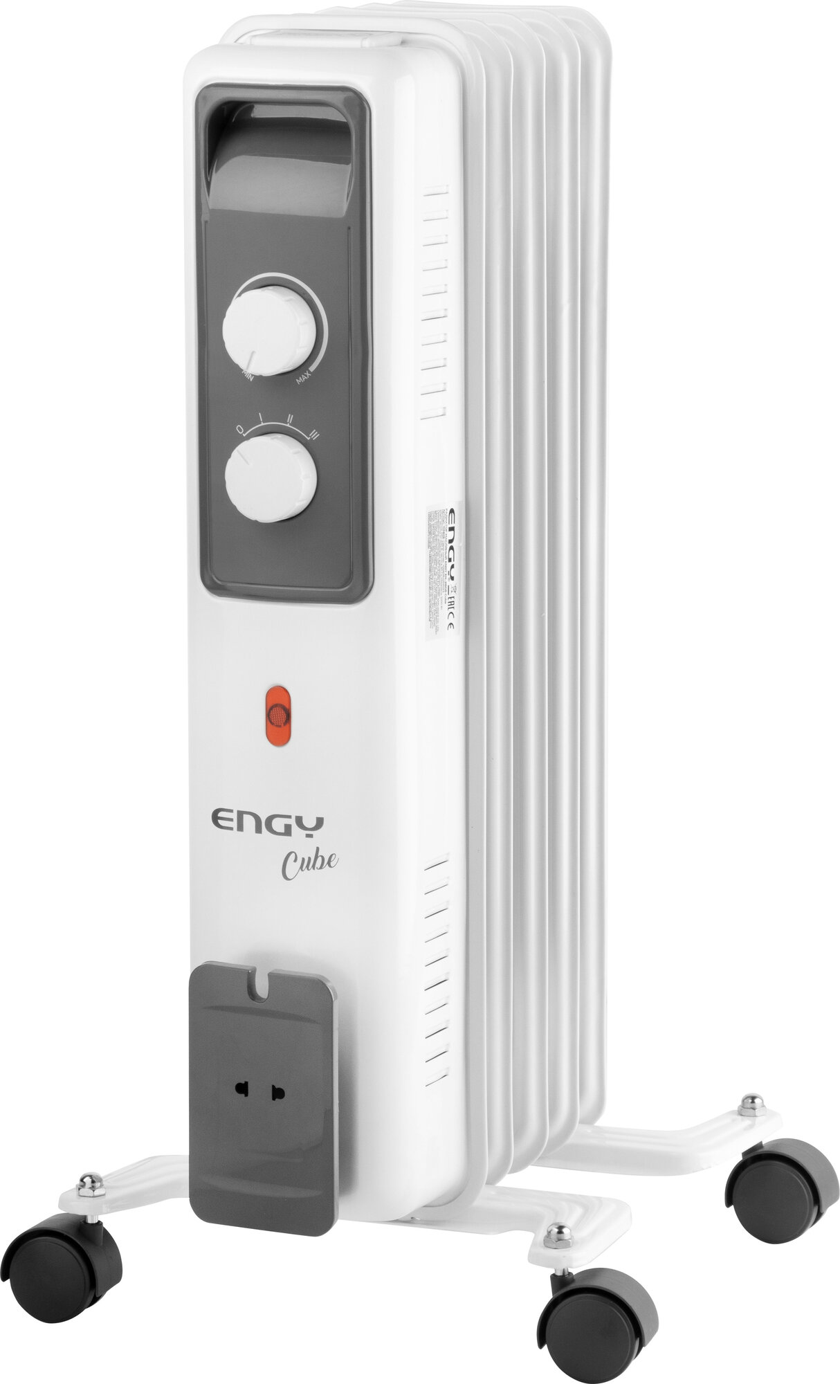 Масляный радиатор ENGY "Cube" EN-2605, 5 секций, 1кВт, серый/белый