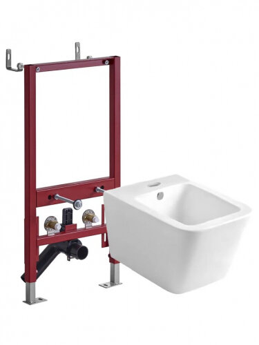 Биде Agger подвесное санфарфор с инсталляцией, белый ATI04310