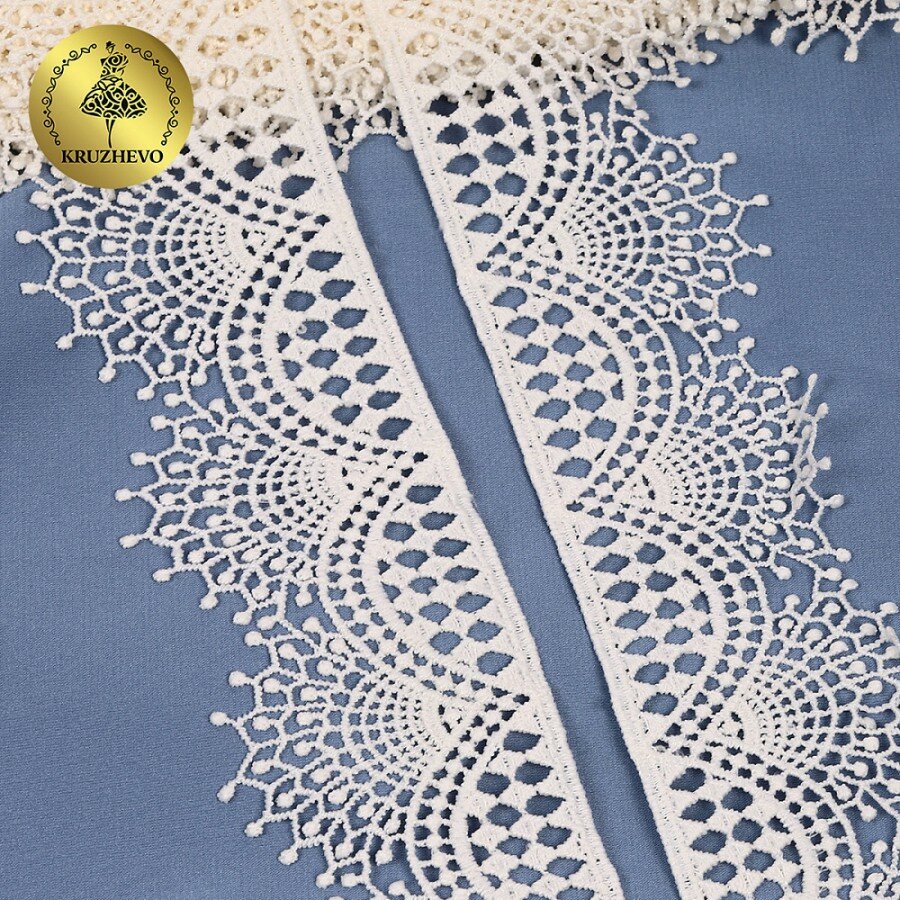 Кружево гипюр KRUZHEVO TBY. SUN.01 шир.55мм цв. F102 молочный уп.4,5м