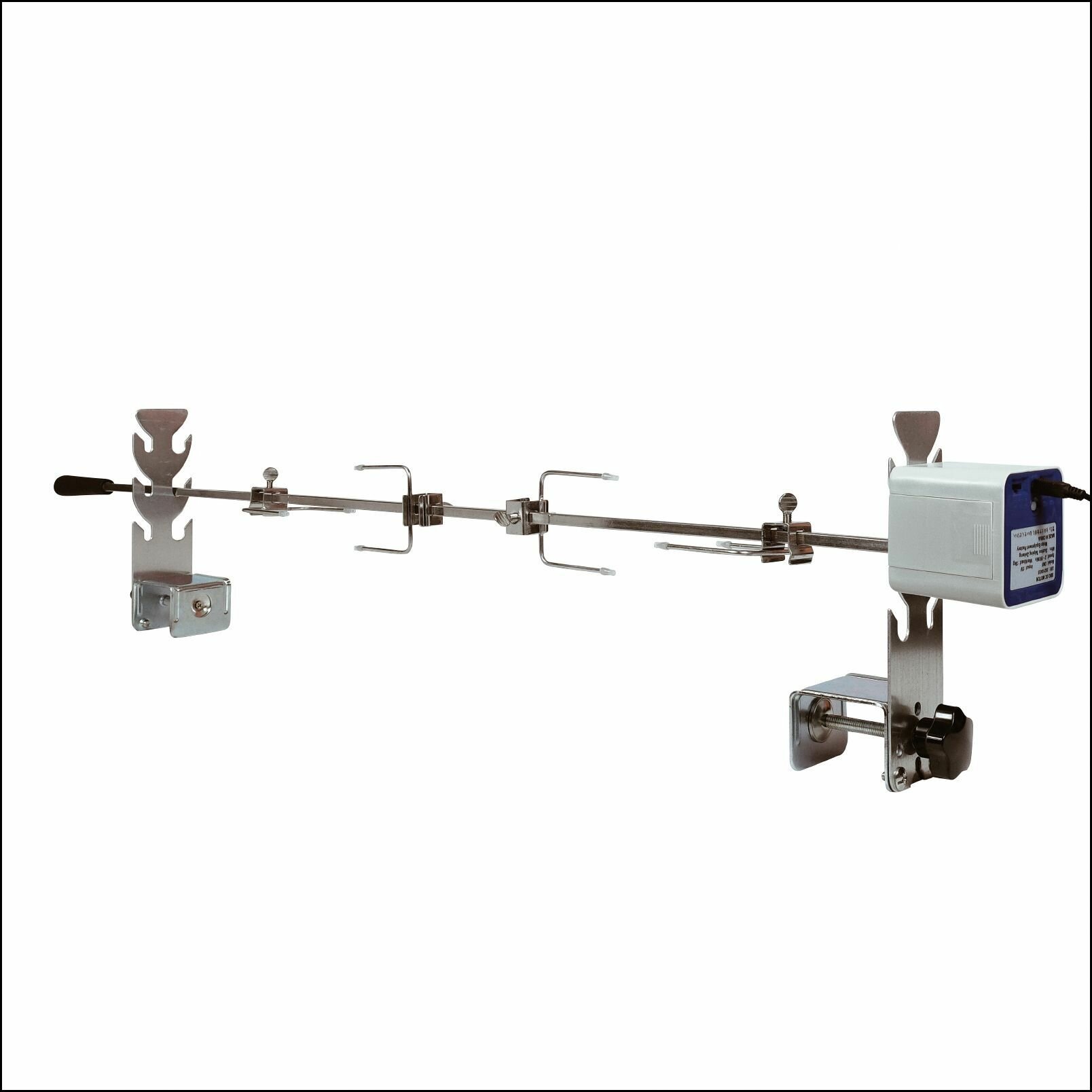 Электрический вертел для гриля и мангала с регулируемой высотой и длиной, вертел с мотором 5078C, три уровня настройки