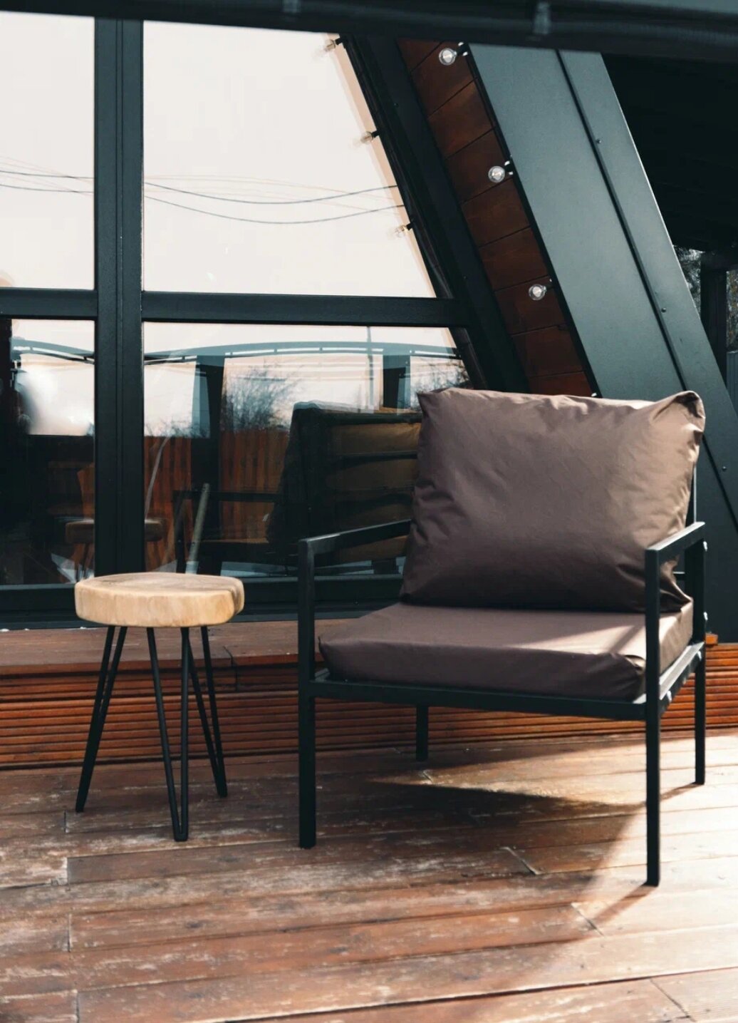 Кресло для отдыха модульное, трансформер, сборное, уличное, металлокаркас, цвет коричневый