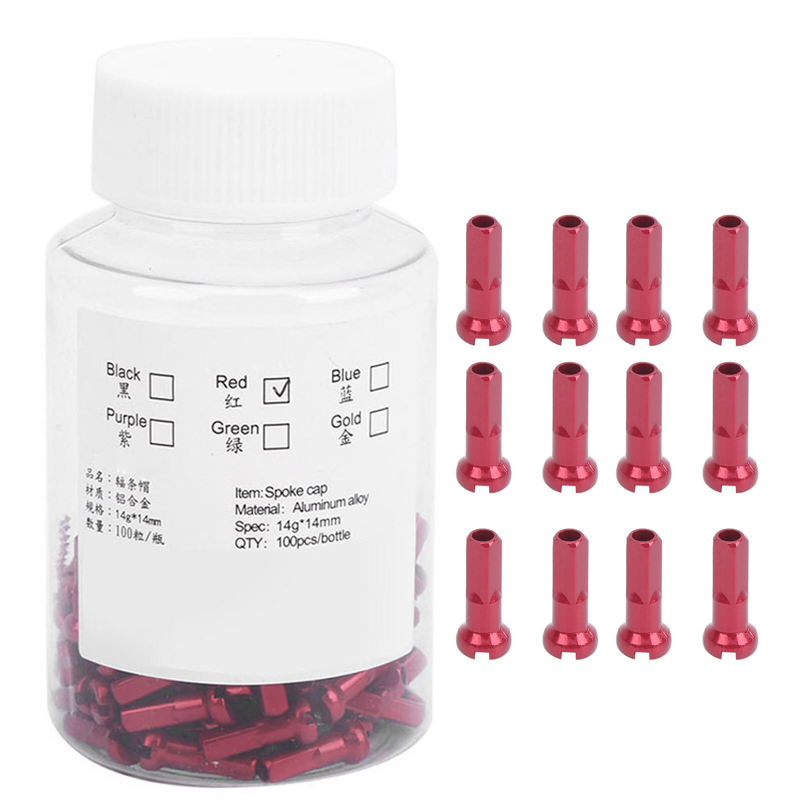 Колпачки для спиц велосипеда 100 шт, алюминиевый сплав, с резьбой, аксессуары для велосипеда, быстросъемные чехлы для спиц для шоссейного горного велосипеда