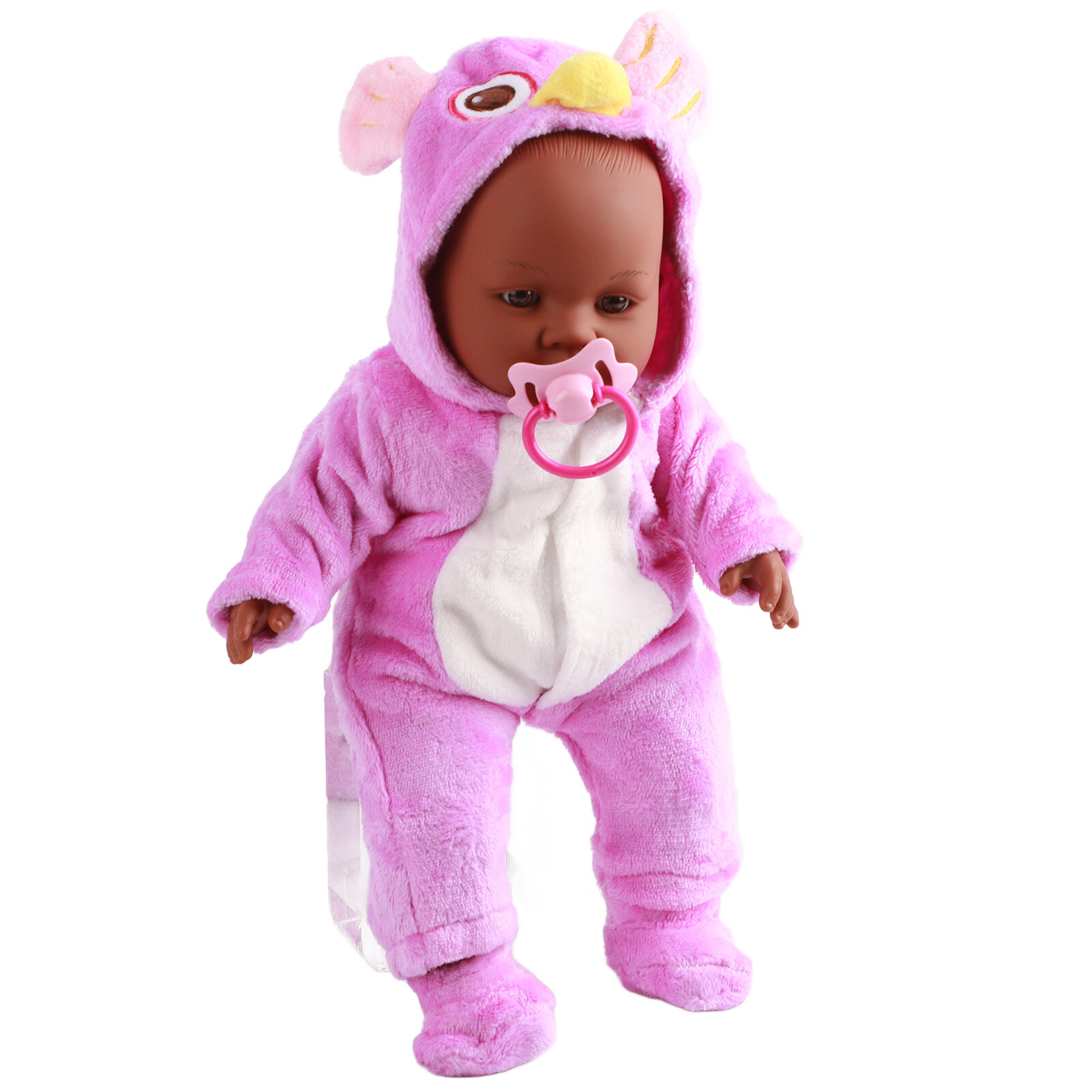 16-дюймовые куклы реборн, виниловая черная кожа, милая одежда, реалистичные куклы реборн с соской