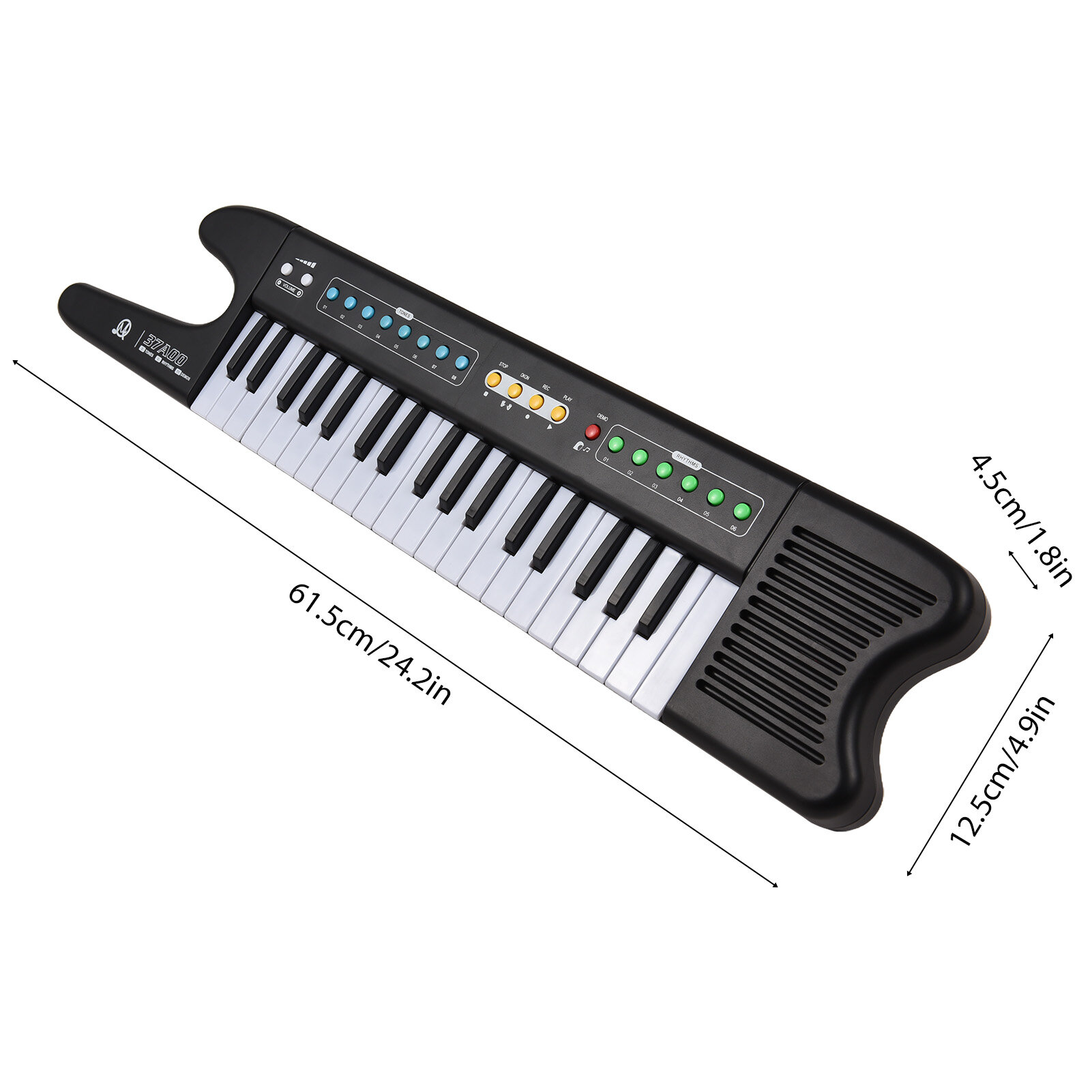 37-Key Electronic Keyboard Piano Portable Mini Organ Musical Instrument 8 Tones 6 Rhythms 10 Demo with Microphone Strap for Beginners Keyboards Dual Power Modes