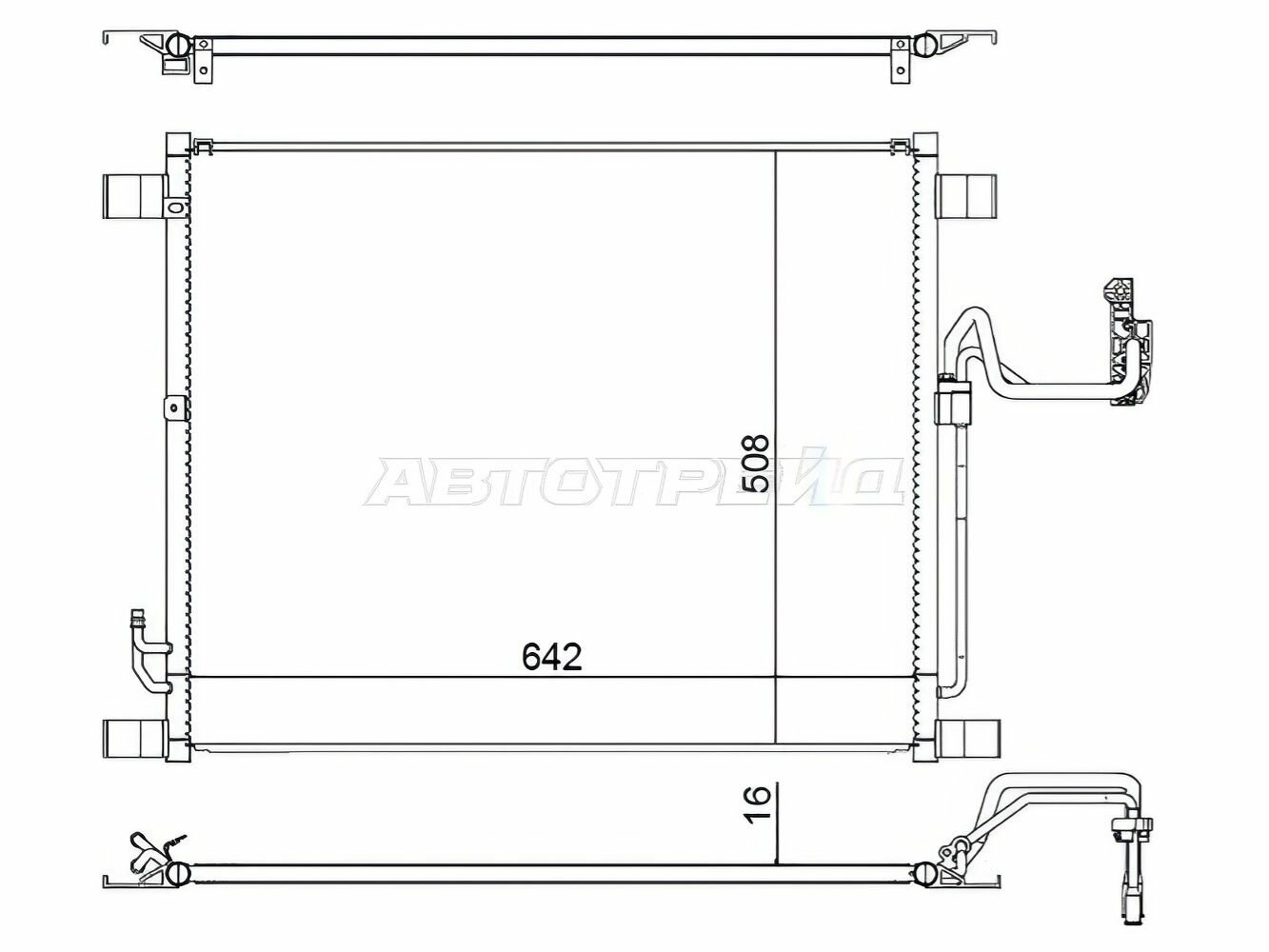 Радиатор кондиционера для Инфинити QX50 EX, Ниссан Скайлайн арт STNS093940 SAT