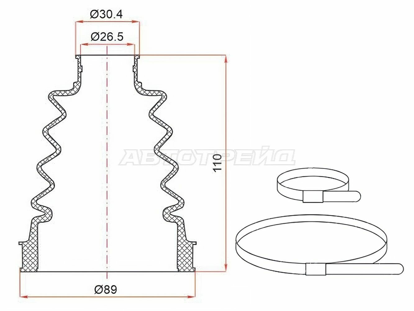 Пыльник ШРУС внутренний для Додж Калибер, Джип Компасс Патриот, Рено Аркана, Дастер, Логан арт ST1050075 SAT