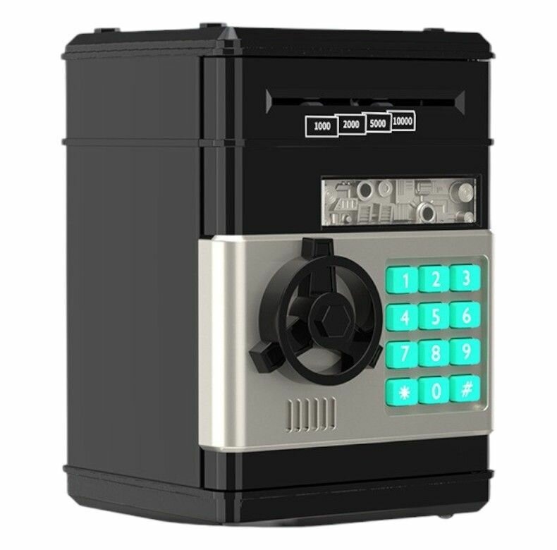 Электронная копилка, Персональный банк BLACK, световые эффекты, на батарейках