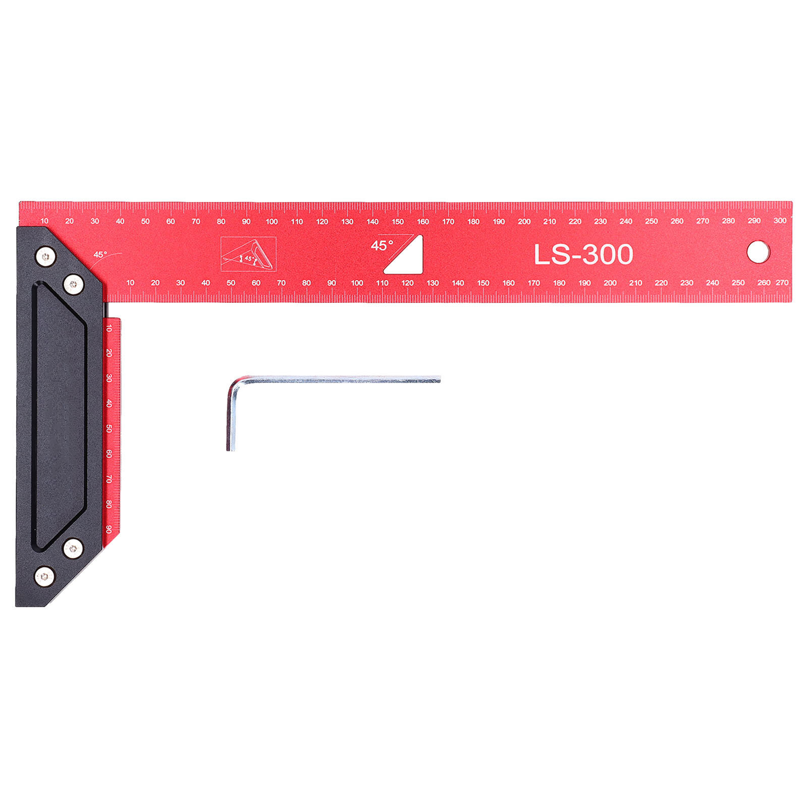 Высокоточная разметочная линейка L-образной формы для столярных работ, предназначенная для монтажа алюминиевых каркасов и деревообработки, с лазерной шкалой, 300 мм.
