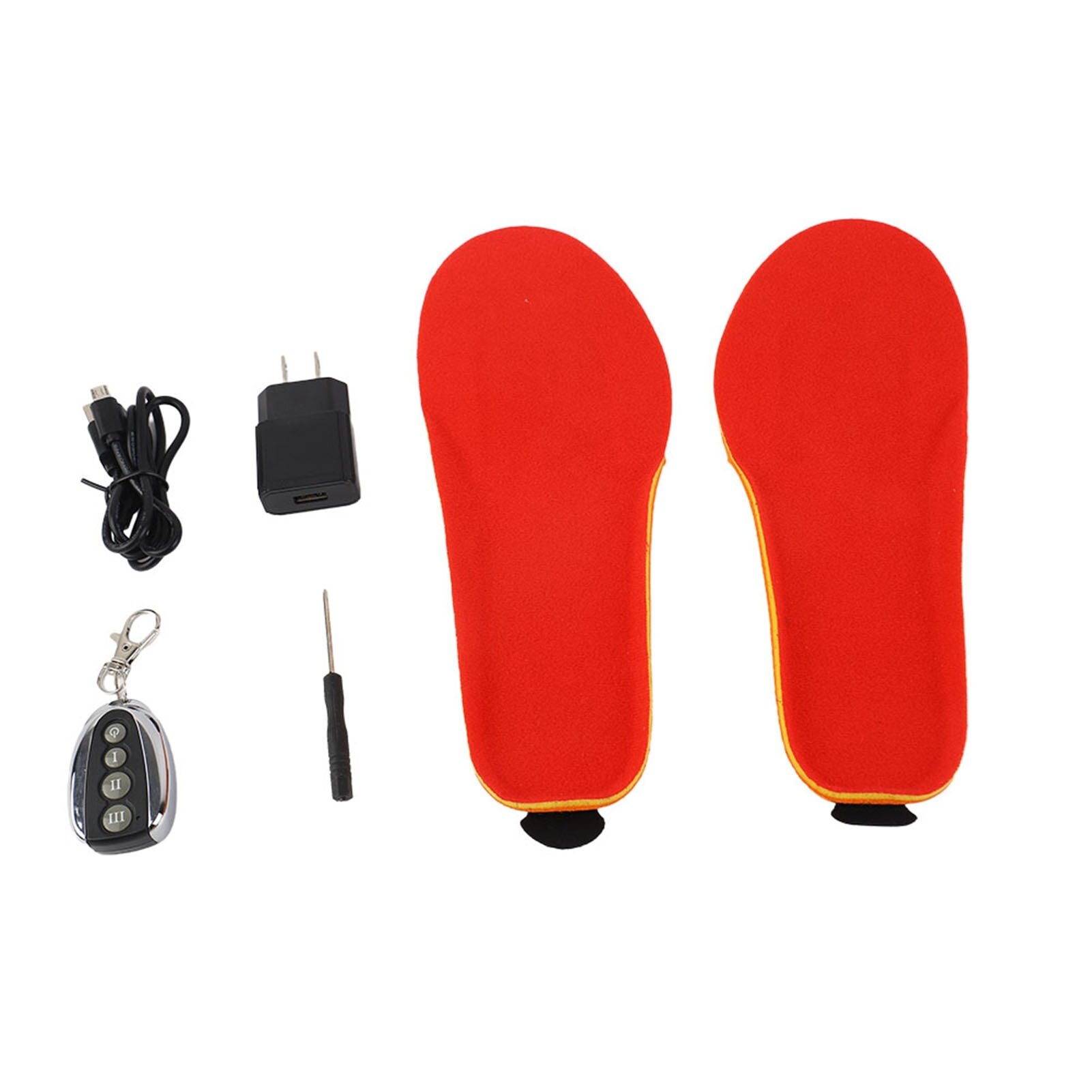 Зимние USB-стельки с подогревом для обуви, греющий коврик для ног, согревающие стельки для занятий спортом на открытом воздухе, вилка США 110 В, красный цвет, размер 35-40.