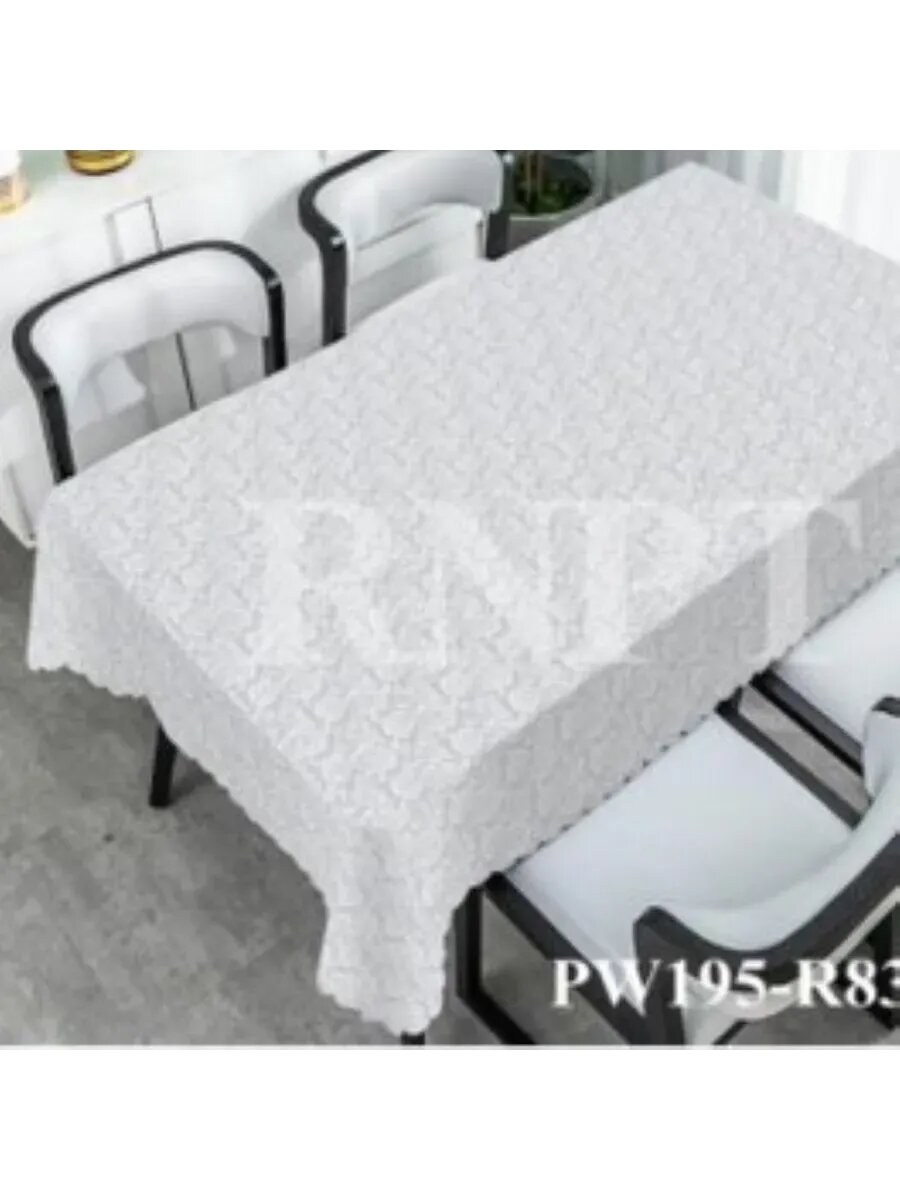 Скатерть ROSENBERG PW, 140x220 см, водонепроницаемая, ПВХ, белая
