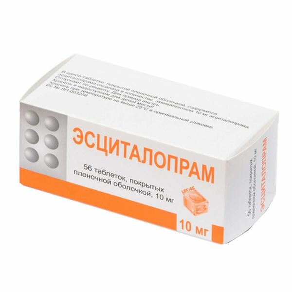 Эсциталопрам таблетки п/о плен. 10мг 56шт