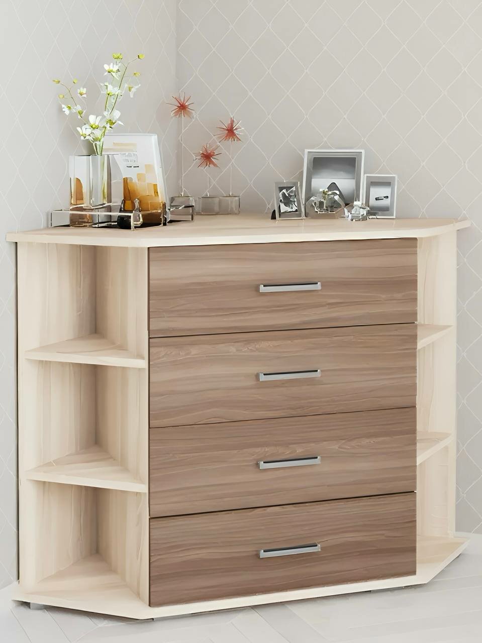 Комод КАТРИН-7 ЛДСП (790/770/770 мм) шимо темный / дуб сонома