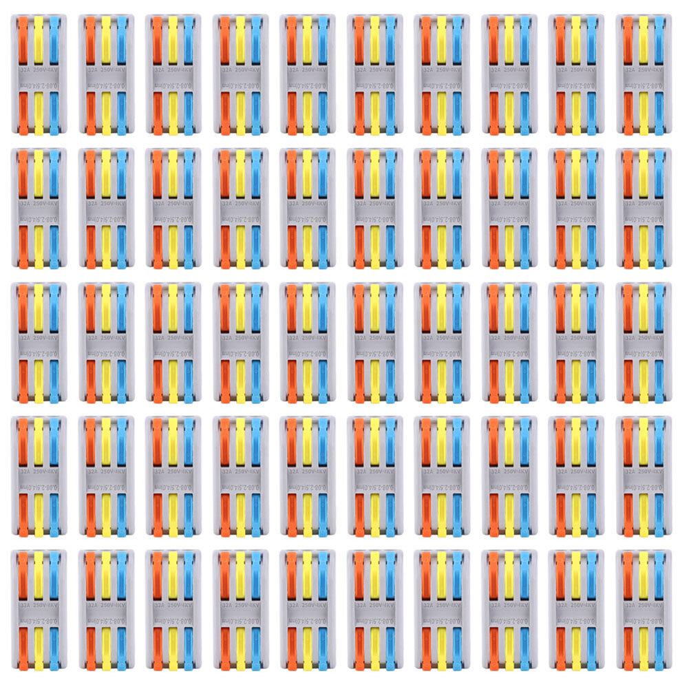 50 шт. 11 ~ 28AWG PCT-2-3, клеммная колодка для проводника, электрический кабель, провод, разъем для быстрой проводки