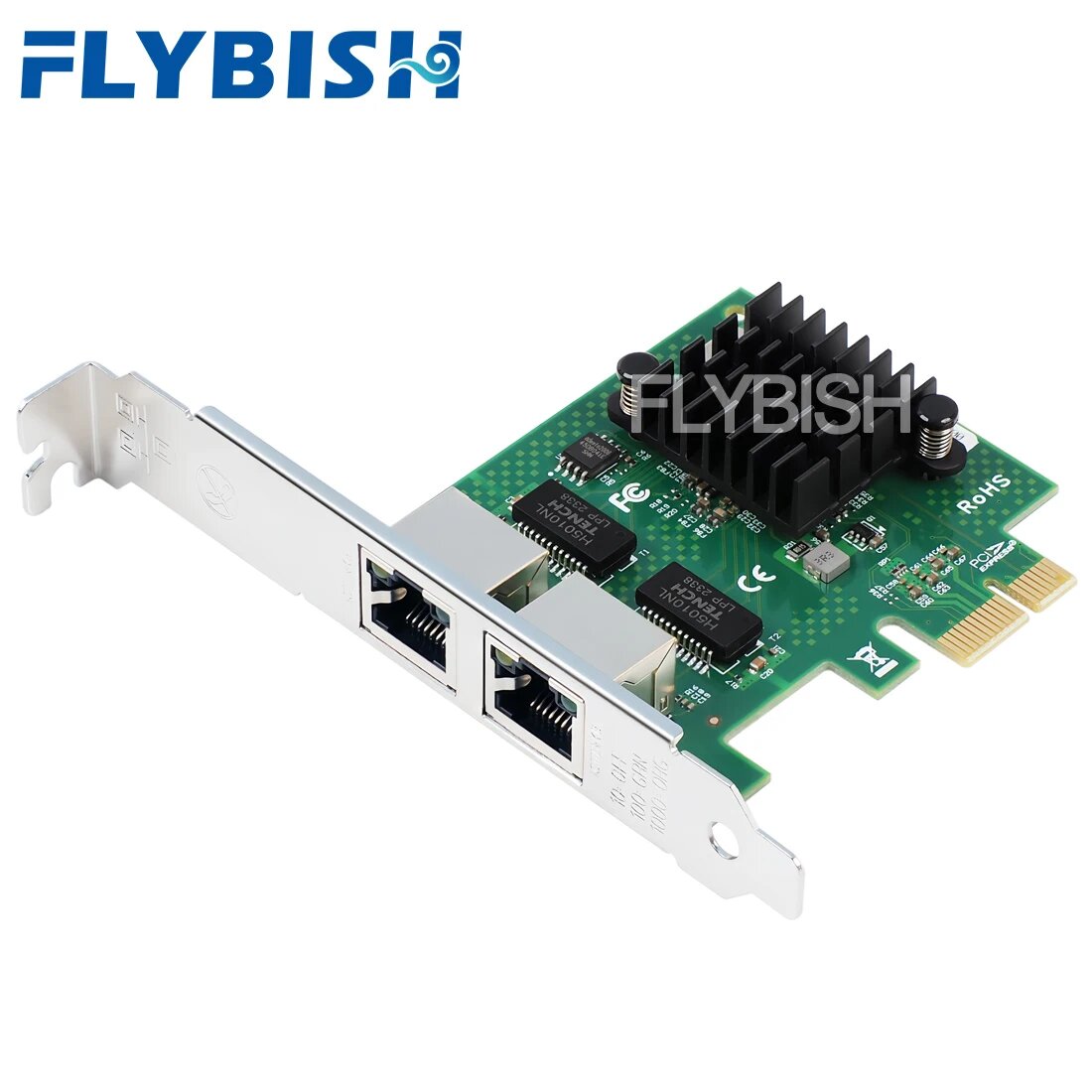 Сетевая карта BCM5720 PCIE X1 Gigabit Ethernet, Двухпортовый Серверный Сетевой адаптер, совместим с WOL PXE