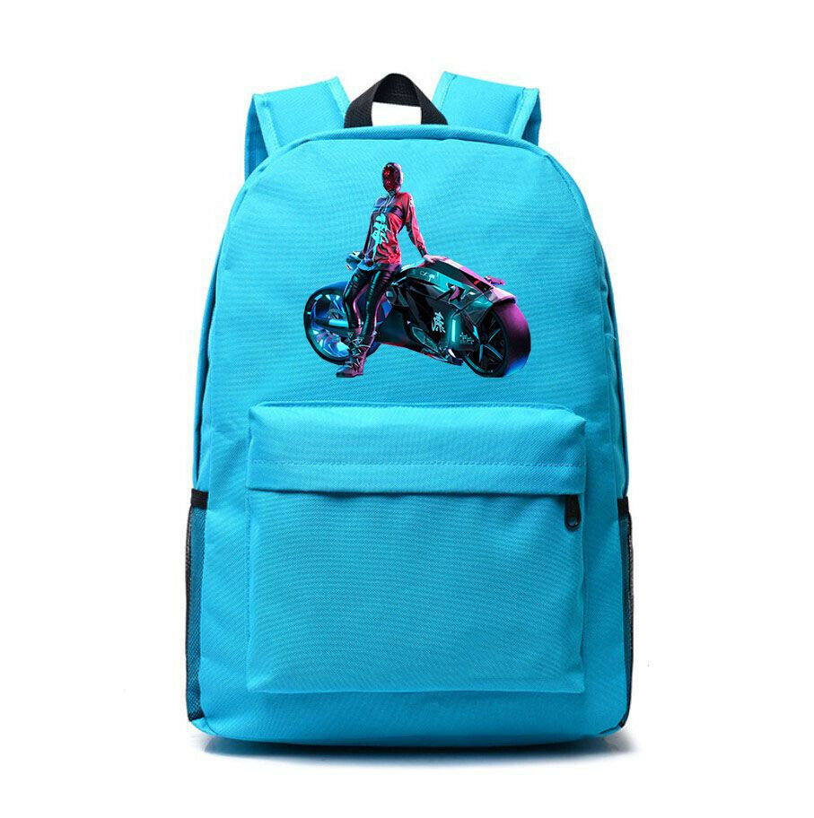 Рюкзак Киберпанк (Cyberpunk 2077) голубой №5