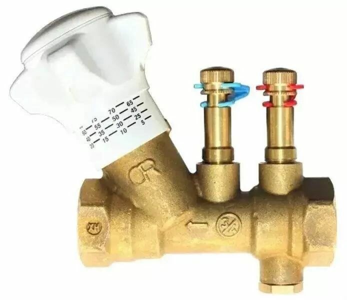 Балансировочный клапан резьбовой Ду 20, со штуцерами, со сливом, R206B, Giacomini R206BY004 lnd