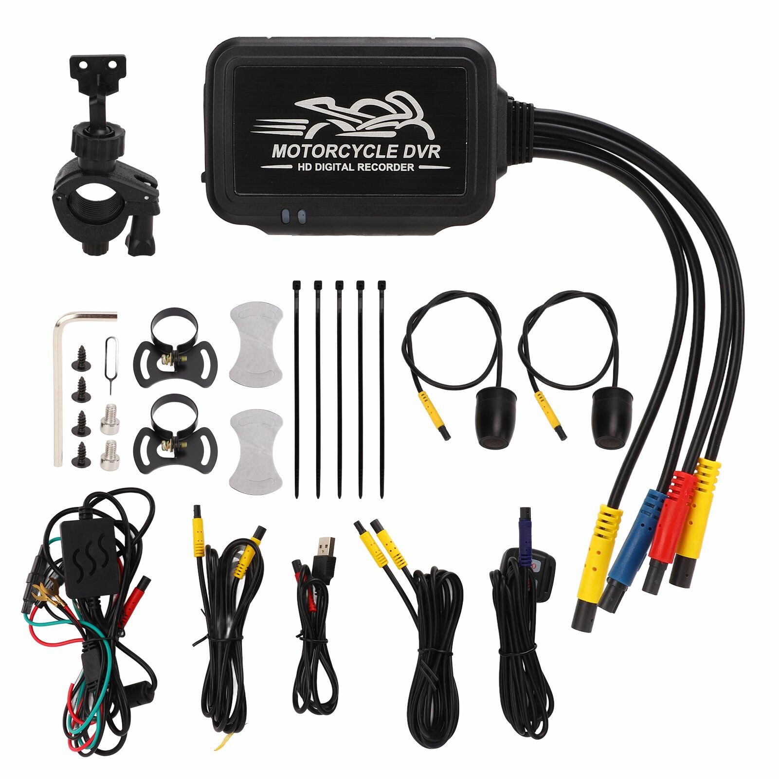 Видеорегистратор для мотоцикла с Wi-Fi, двойная камера 1080P, водонепроницаемый, широкий угол обзора 120 , запись в движении, обнаружение столкновений