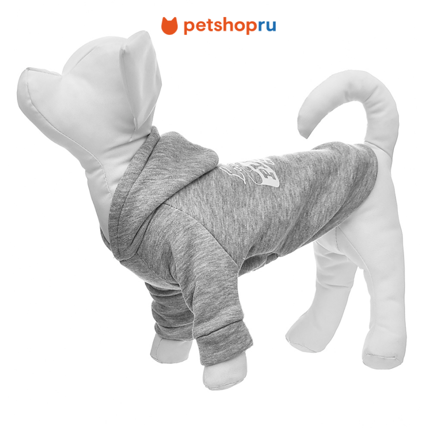 Yami-Yami одежда Толстовка для собаки с капюшоном, светло-серая, XL, спинка 34 см