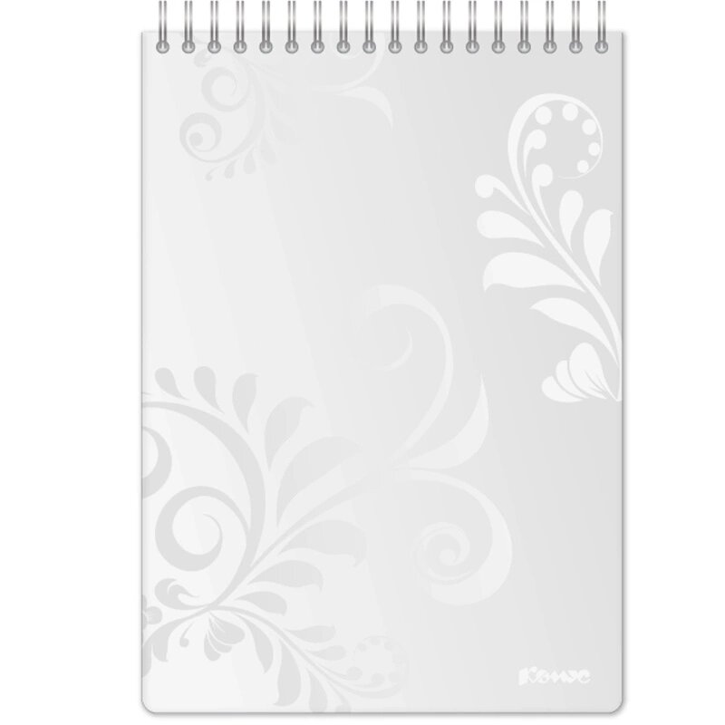 Блокнот Комус Русская серия, А5, 50л, евроспираль, белый, клетка,