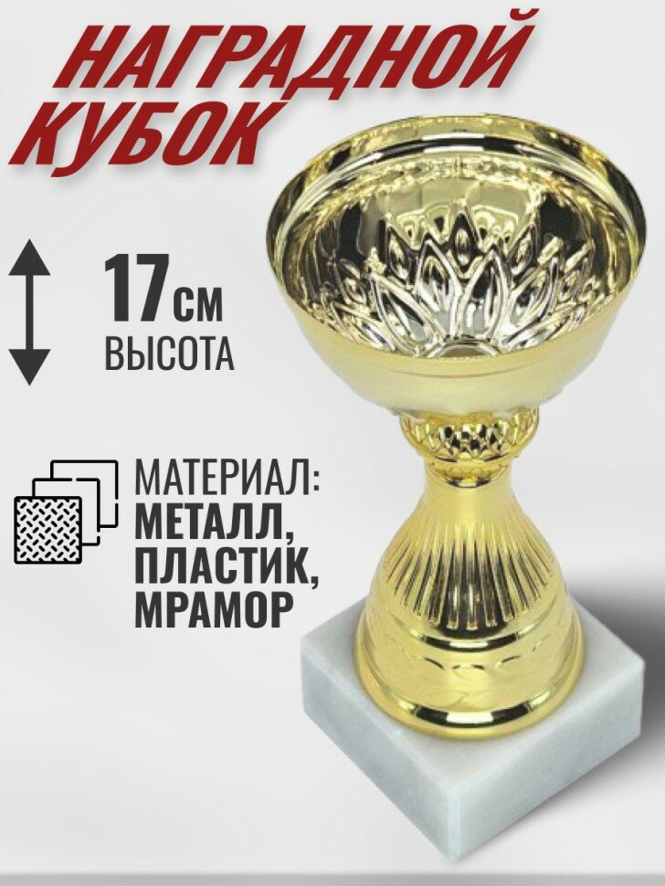 Кубок наградной на каменном основании (высота 17 см)