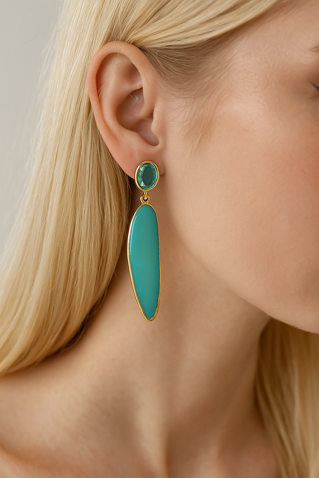 Серьги с подвесками, агат