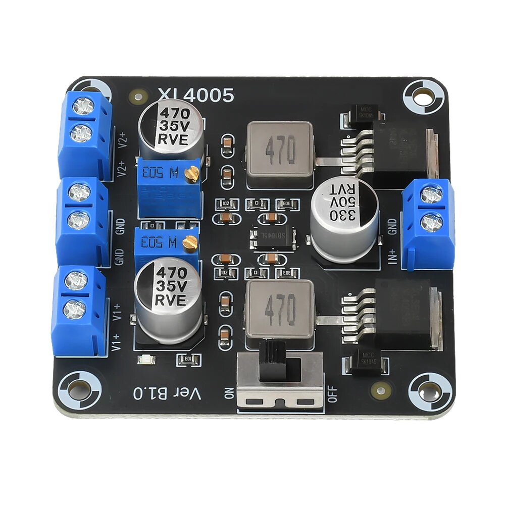 Регулируемый понижающий модуль DC-DC от 5 до 32 В до 0,8-30 В Модуль питания XL4005 E1 Двухканальный импульсный модуль питания 5А