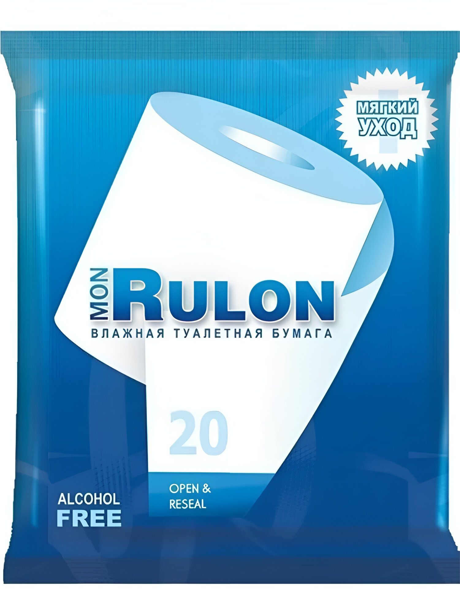 Туалетная бумага "Mon Rulon" влажная, 15 x 19 см, мягкий уход, 20 шт.