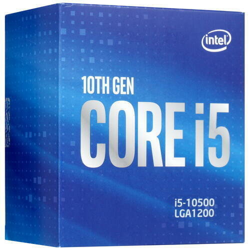 Процессор Intel Core i5-10500 BOX (BX8070110500) - LGA 1200, 6 x 3.1 ГГц, L2 - 1.5 МБ, L3 - 12 МБ, 2хDDR4-2666 МГц, Intel UHD Graphics 630, TDP 65 Вт, кулер