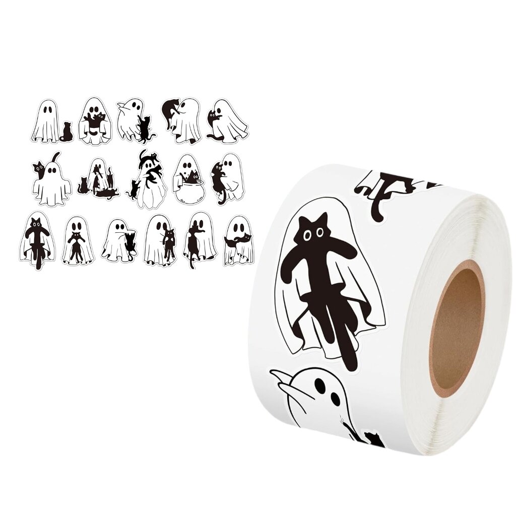 500шт Мультяшная призрачная наклейка для блокнота для скрапбукинга Украшение на Хэллоуин