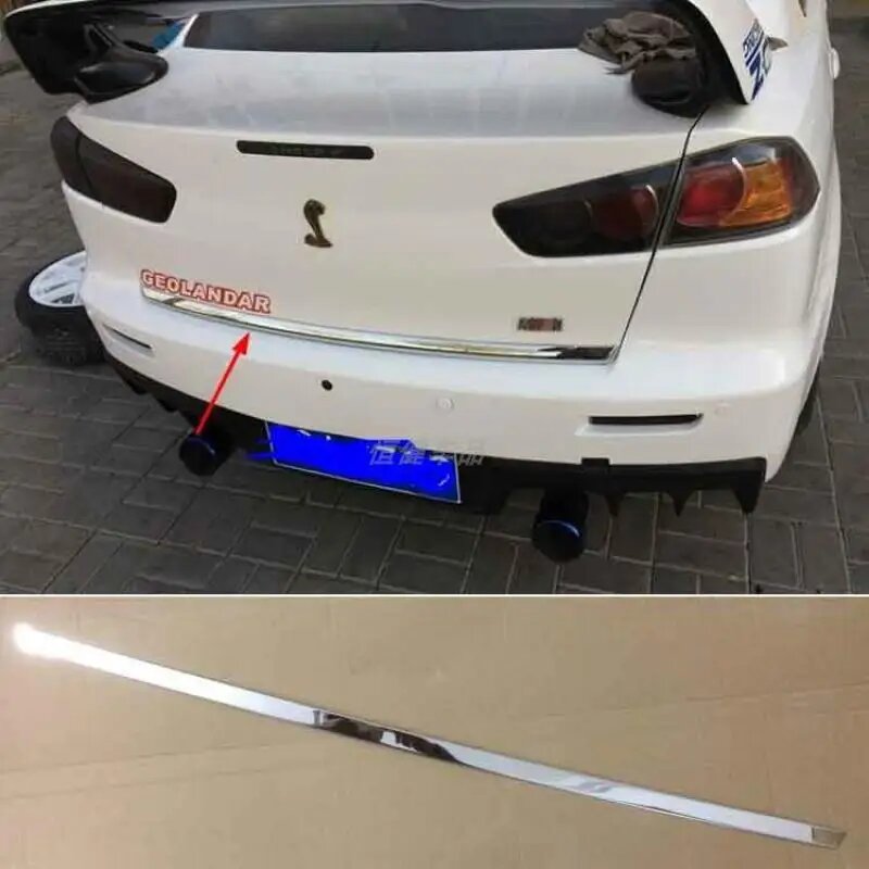 Автомобильные аксессуары для Mitsubishi Lancer EX--, задняя крышка дверной ручки багажника, задние ворота, отделка, рамка, молдинг, автомобильные наклейки, 1pcs
