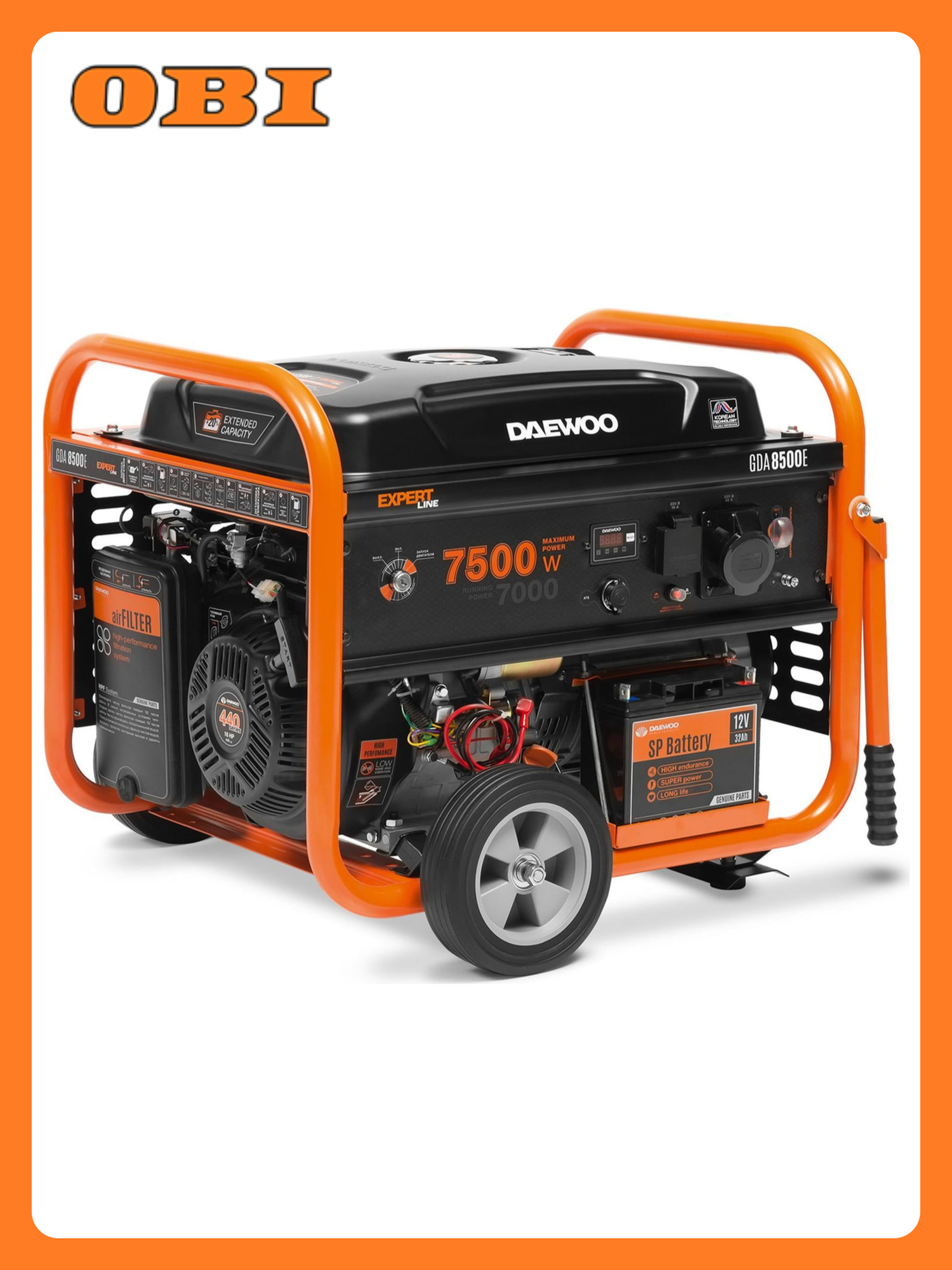 Бензиновый генератор DAEWOO GDA 8500E 220B 7,5 кВт 30 л