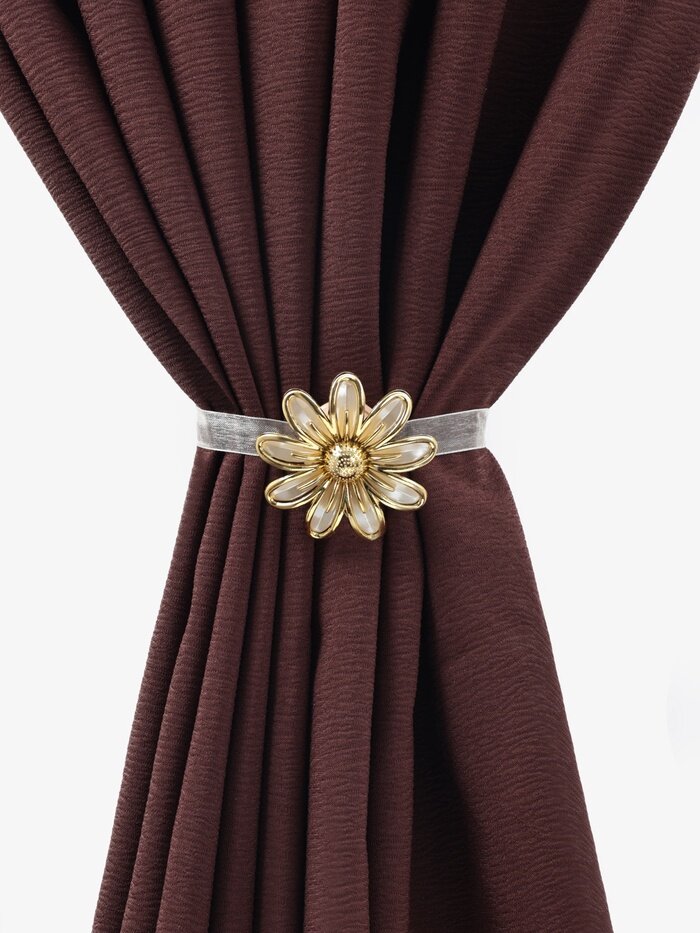 Подхват для штор на магните Цветок Ромашка , диаметр 6 см, цвет золотой