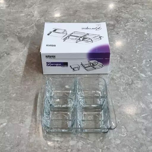 Соусники стеклянные Baroque 60 мл (4+1) на подставке