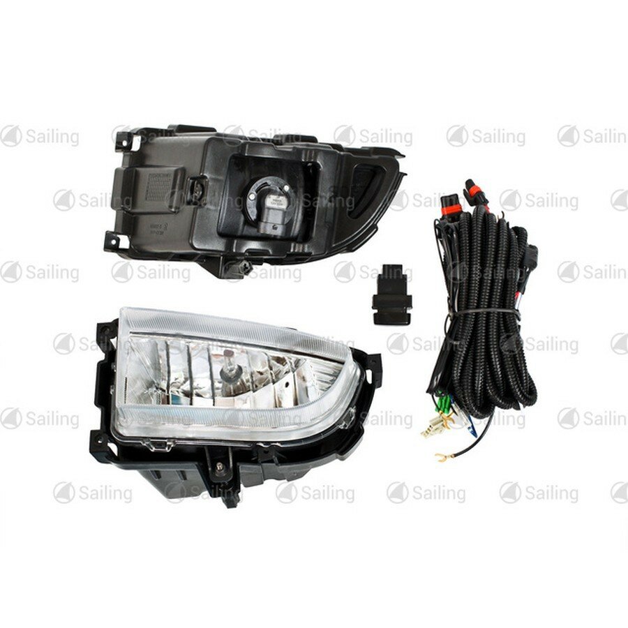 Фара противотуманная (ПТФ) левая+правая комплект с проводкой и кнопкой, в размер отв. под решетку LANCER IX 2005-2010 от официального дистрибьютора, SAILING, артикул MLBMB60202