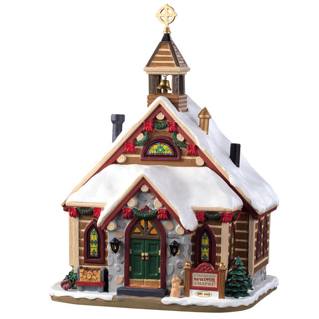 Заснеженная Часовня, 23 см, подсветка, Lemax, 95477-lemax