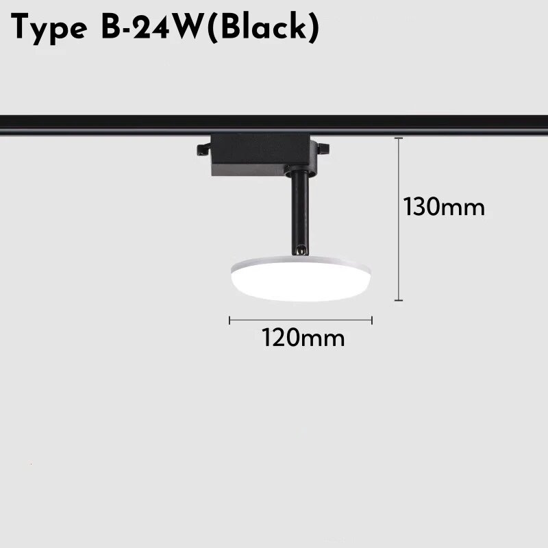 Трековый светильник Khelse круглой формы 24/36/50Вт белый/черный Nature White 4000K, Черный, Type B 24W Black
