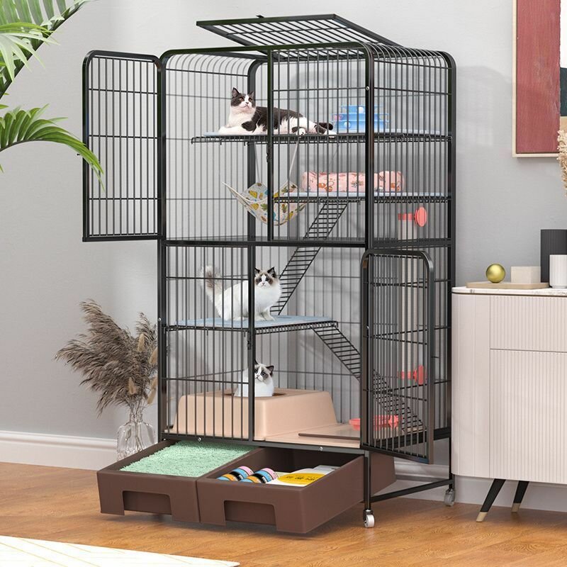 Кошачья клетка негабаритная домашняя многослойная вилла для кошек с туалетом встроенный ящик для кошачьей клетки ящик