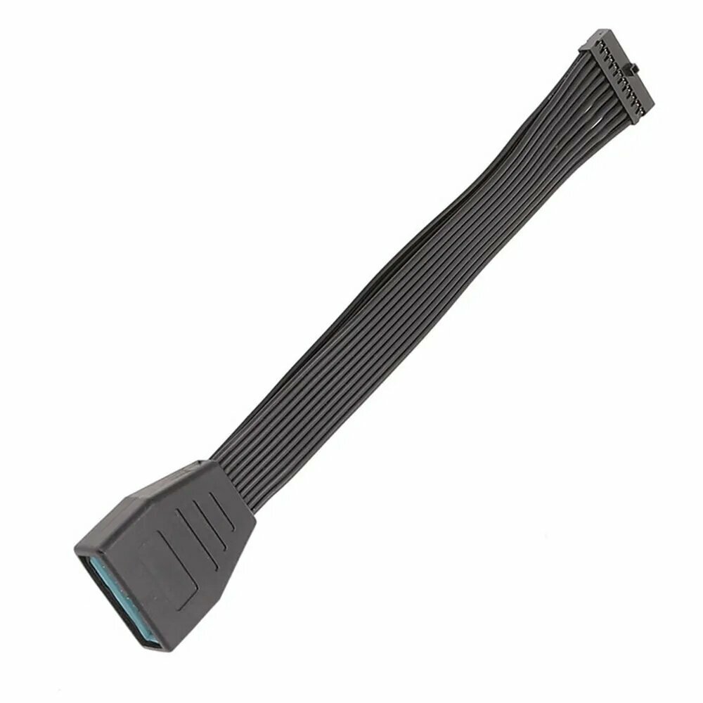 Маленький мини-USB 3,0 19/20-контактный внутренний удлинитель, кабель-адаптер, черный плоский провод для материнской платы, 5,9 дюйма/15 см