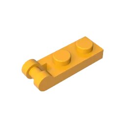 GOBRICKS Пластиковые кирпичики 1x2 с валом для сборки Желтый, Bright Light Orange