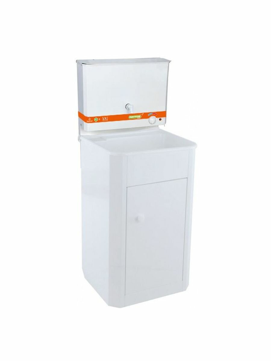 Умывальник без ЭВН 17 л металл бак/пласт мойка/тумба металл белый PRAKTISCHE HOME