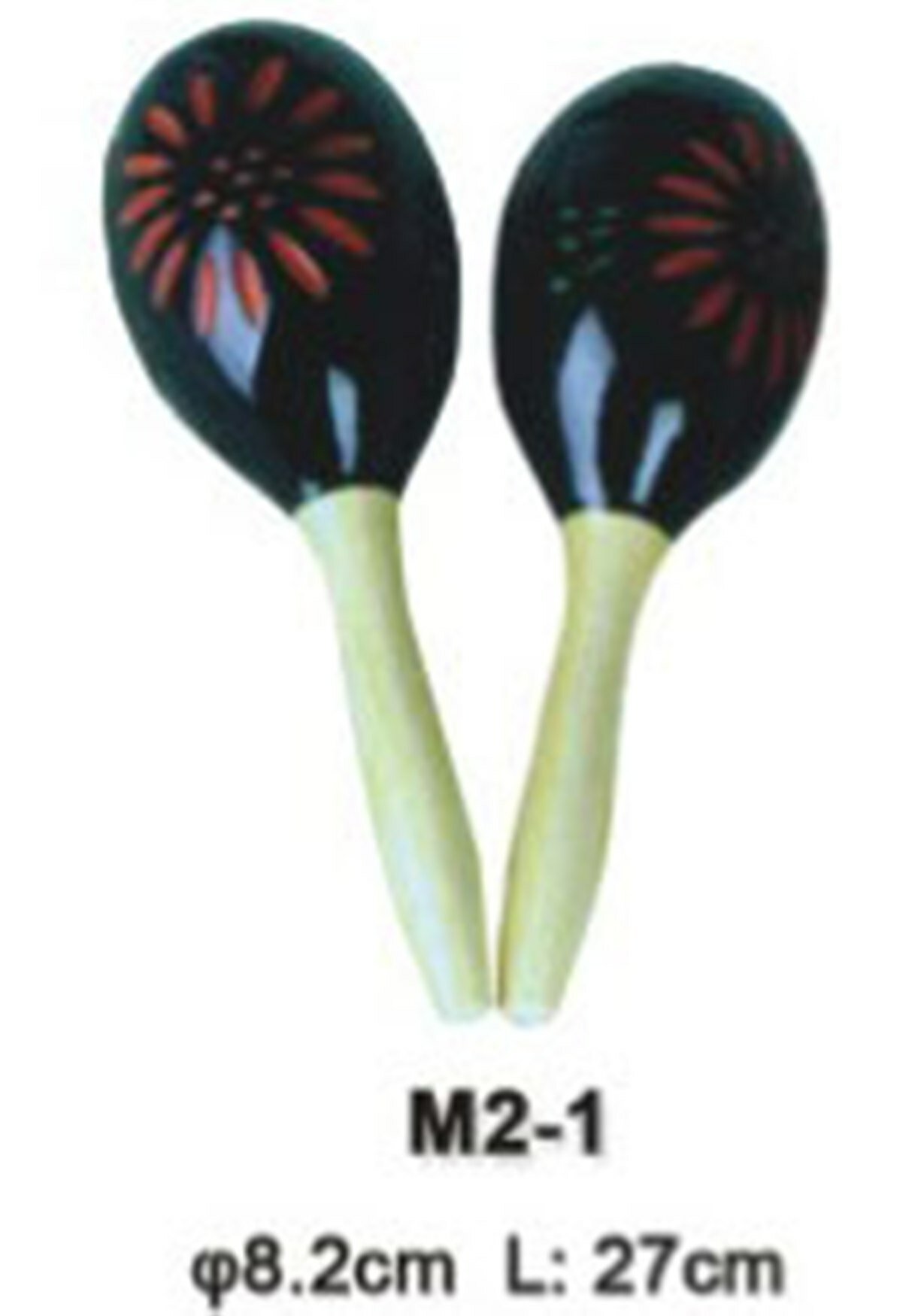 M2-1 Деревянные маракасы на ручке, диаметр 8.2cм, длина 27см. Fleet