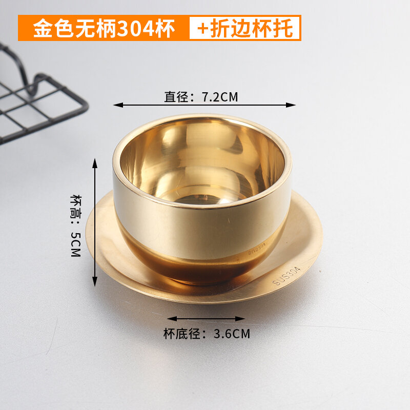 Мини 2 чашки для чая, детская чашка, чашка для воды с двойным слоем, две чашки с ручкой из нержавеющей стали 304, маленькая винная чашка с термоизоляцией