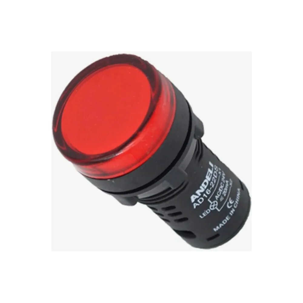 Лампа ANDELI AD16-22DS(LED) матрица d22мм красный 220В AC/DC ADL10-145