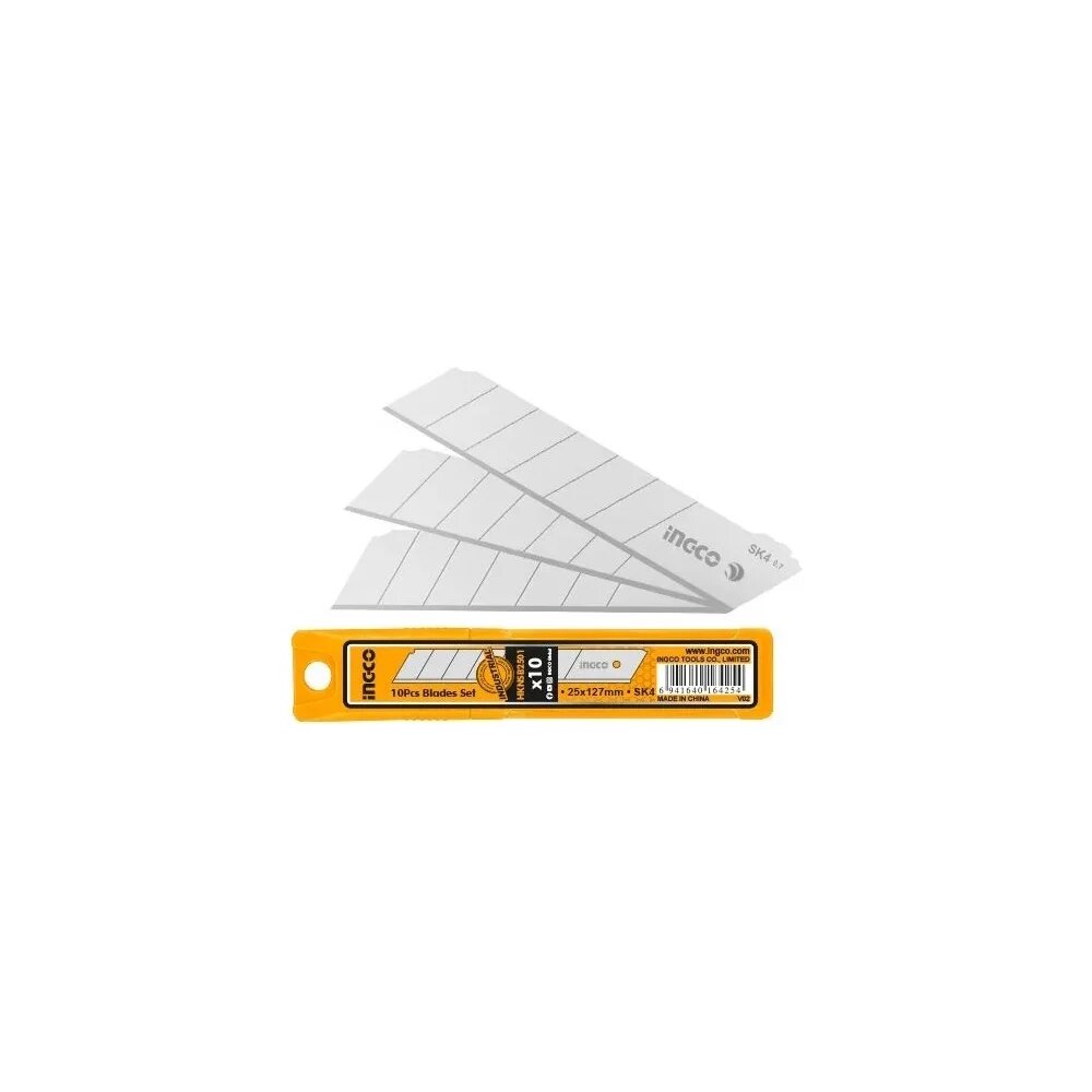 Лезвия сегментные INGCO 25x127 мм HKNSB2501 из стали SK4, предназначенные для резки, с шестью сегментами