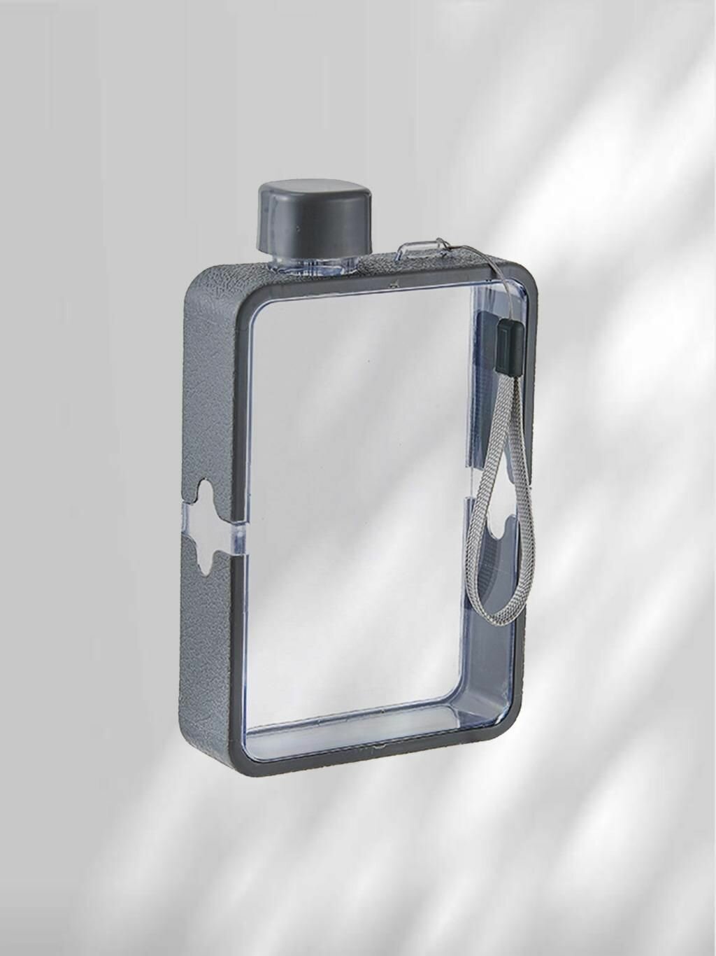 Плоская многоразовая бутылка для воды большого объёма, Серый