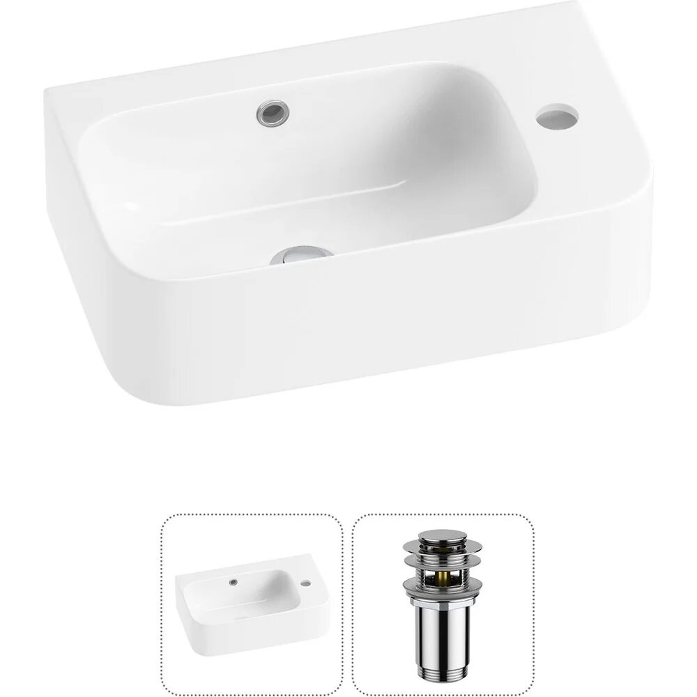 Комплект Wellsee 2 в 1 Lavinia Boho Bathroom Sink накладная/подвесная раковина 45x27 см 20216497R