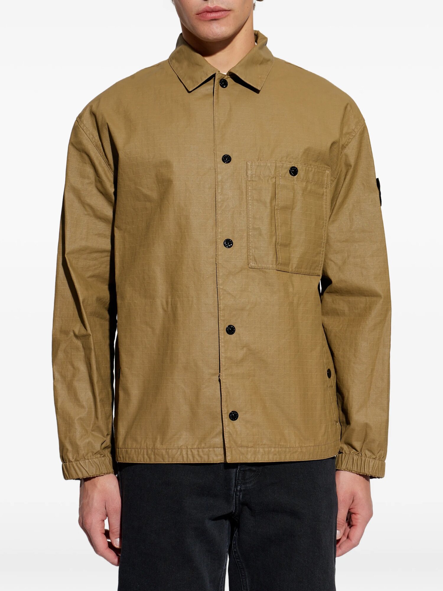 Рубашка Stone Island Buttond pocket overshirt, размер M, зеленый, — фото 1